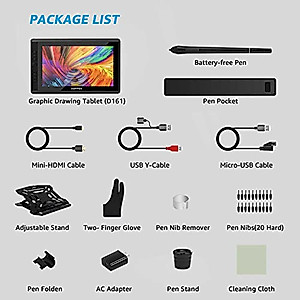 Drawing Tablet with Screen, 15.6'' XOPPOX Graphics Drawing Monitor Pen Display with 1080P Full Laminated Screen,Tilt 8192 Levels Battery-Free Stylus,Adjustable Stand,Compatible for Window/Mac