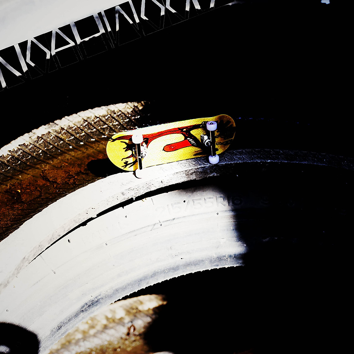 NOAHWOOD Fingerboards Crown LOGO Wheels iii White (ABEC-5 Bearing) + (Gift Prince Trucks) (Gift 34mm Silvery Hanger + White Baseplate)