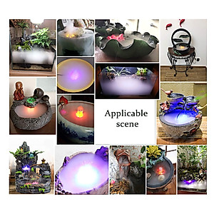 Akeydeco Halloween Party Mist Maker,Ultrasonic Water Pond Fountain Fogger 9 LED Red Yellow and Blue Light Flashes Aluminum Atomizer Air Humidifier for and Rockery Fish Tank Vase Birdbath Deco
