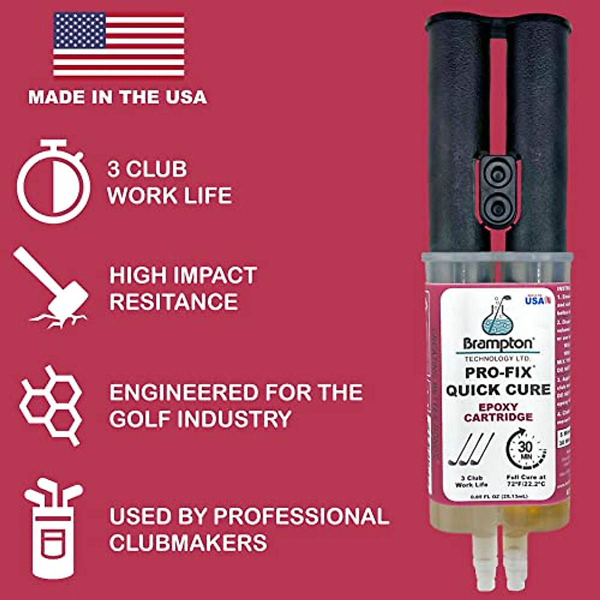 Brampton Epoxy PRO-FIX 5&15 Quick Cure - Golf Club Repair.85 Ounces