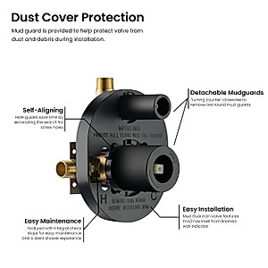 KIBI Circular Bathroom Shower System | 3-Function Wall Mounted Shower Faucet Set with Solid Brass Pressure Balanced Valve | Three Hand Shower Modes | 15-inch Long Shower Arm | Chrome Finish (KSF404)