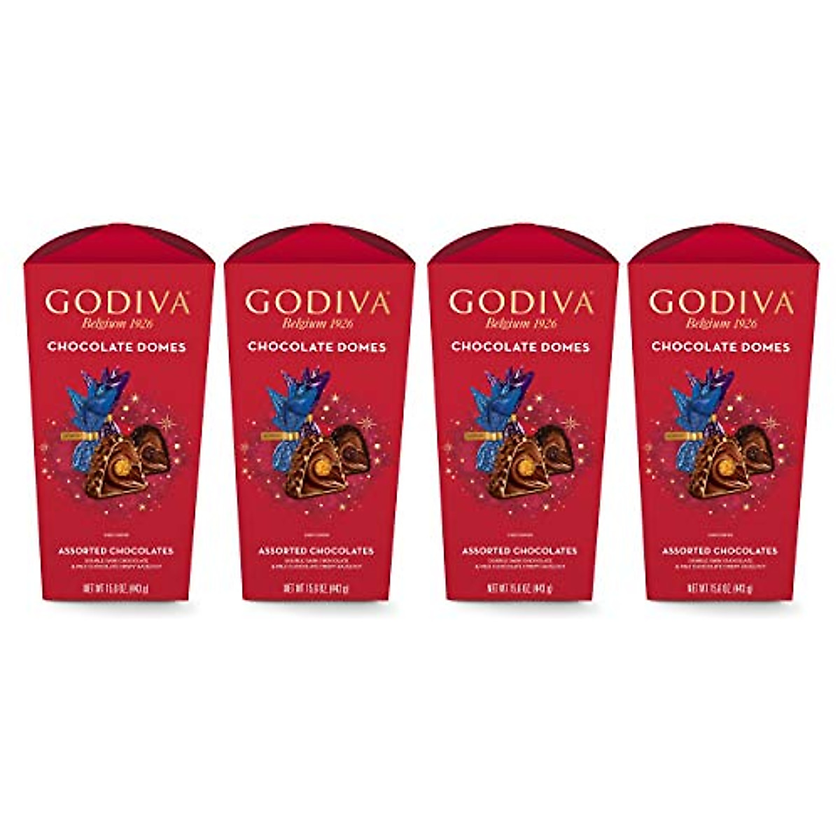 Godiva Chocolatier Signature Assorted Chocolate Domes, Set Of 4, 15.6 Ounce Each, Assorted, 3.9 Lb