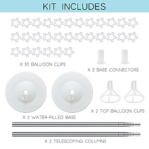 Metal Balloon Column Stand Kit Set of 2, 80 Inch Height Adjustable Balloon Tower Holder for Birthday, Wedding, Baby Shower, Graduation Party Decoration (2 sets)