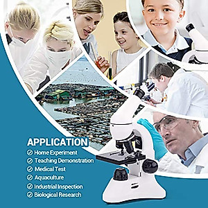 USCAMEL Microscope for Adults Kids, 100X-2000X Magnification Microscope with Microscope Slides Phone Adapter, Compound Monocular Microscope Kit for Students School Home Education
