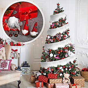 Lusofie 2Pcs Faux Fur Fabric Precut Strips 2x60inch Fur Fluffy Fuzzy Craft Fur for Gnomes Beard Santa Claus Hair Dwarf Cosplay Costume DIY Christmas Decoration (White&Black)