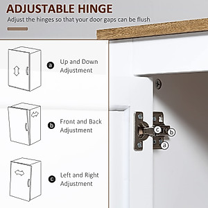 HOMCOM Kitchen Sideboard with Adjustable Shelves, Buffet Cabinet, Coffee Bar Cabinet with 3 Storage Drawers, White