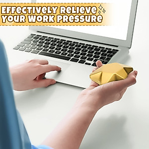 Deekin 24 Pcs 3.1 Inch Star Stress Ball Stress Relief Balls Foam Stars for Adults Student Prizes Bag Fillers Fun Birthday Party Favors(Gold)