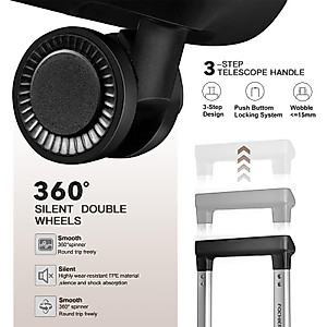 FOCHIER F Luggage Sets 3 Piece, Hard Shell Luggage Sets Clearance, Lightweight PP Material Travel Suitcase Sets With Spinner Wheels & TSA Lock for Men Women, 20''/24''/28''