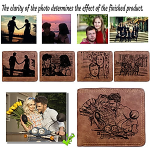 ICE PRINCE Mens Wallet Can Be Customized With Customer Photo And Text Custom Bi-Fold Soft Wallet (light brown)