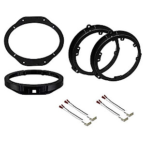 ASC Premium 6x9 Front and 6+-Inch 6" 6.5" 6.75" Rear Car Stereo Speaker Install Adapter Mount Bracket Plates and Speaker Wire Connectors for Select Ford Vehicles - See Compatible Vehicles Below