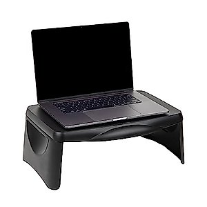 Mind Reader Anchor Collection, Portable Laptop Desk/Breakfast Table with Hinged Lid and Storage, 18.75" L x 11.25" W x 7.25" H, Black