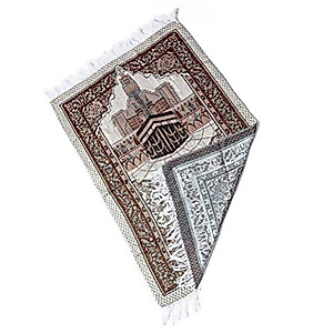 VOSAREA Muslim Prayer Rug Tassel Geometric Printing Prayer Mat Portable Carpet for Meditation Pilgrimage