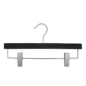 NAHANCO 20814RC Wooden Pant/Skirt Hanger, 14", Rubberized Black Coating (Pack of 100)