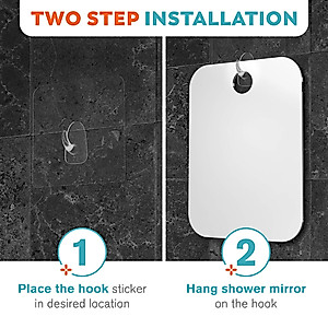 HONEYBULL Shower Mirror Kit | Suction Cup & Hook Sticker (Small)