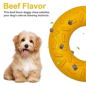 VITAL-FRI Donut Dog Chew Toy - Flavorful, Durable Rubber for Aggressive Chewers - Tough & Long-Lasting Puppy Toy for Small, Medium, Large Dogs - Promotes Dental Health