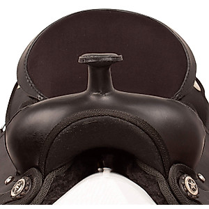 Acerugs 12” 13” 14” 15” 16” 17” 18” WESTERN PLEASURE TRAIL Silver TEXAS STAR LIGHT WEIGHT SYNTHETIC HORSE SADDLE TACK SET PAD (Black, 18" FQHB)