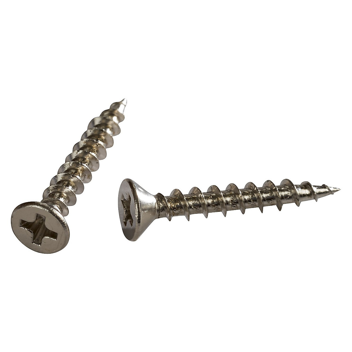 Rok Hardware #7 x 1 Deep/Coarse Thread Phillips Flat Head Screws Nickel Plated, 100 Pack