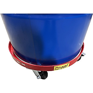Steel Drum Dolly, 2000 lb. Cap, 55 Gal Drum, 4 Swivel Nylon Casters with Brakes