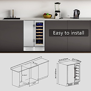 Velieta Outdoor Wine and Beverage Refrigerator,24 Inch Dual Zone Wine Beverage Cooler, Built-in/Freestanding Beer and Wine Fridge with a Powerful Compressor, 20 Bottles and 88 Cans Capacity