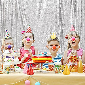 Poise3EHome 5FT x 7FT Silver Sequin Photography Backdrop Curtain for Party Decoration, Silver