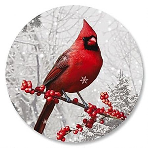 Winterberry Cardinal Christmas Envelope Seals Set of 72, 1 1/2 inches Holiday Envelope Seals