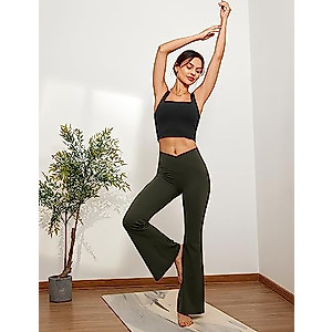 CRZ YOGA Butterluxe Womens Square Neck Longline Sports Bra - Workout Crop Tank Tops Padded with Built in Shelf Yoga Bra Black Medium