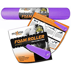 Maximo Fitness Foam Roller – Extra Long Exercise Rollers for Trigger Point Self Massage & Muscle Tension Relief - 90cm x 15cm Massager for Back, Legs, Workouts, Gym, Pilates and Yoga