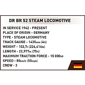 COBI Historical Collection DR BR 52 Steam Locomotive