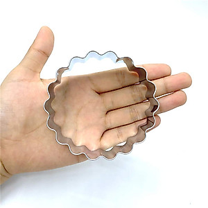 LILIAO Fluted Round/Circle Cookie and Biscuit Cutter - 3.3 inches - Stainless Steel