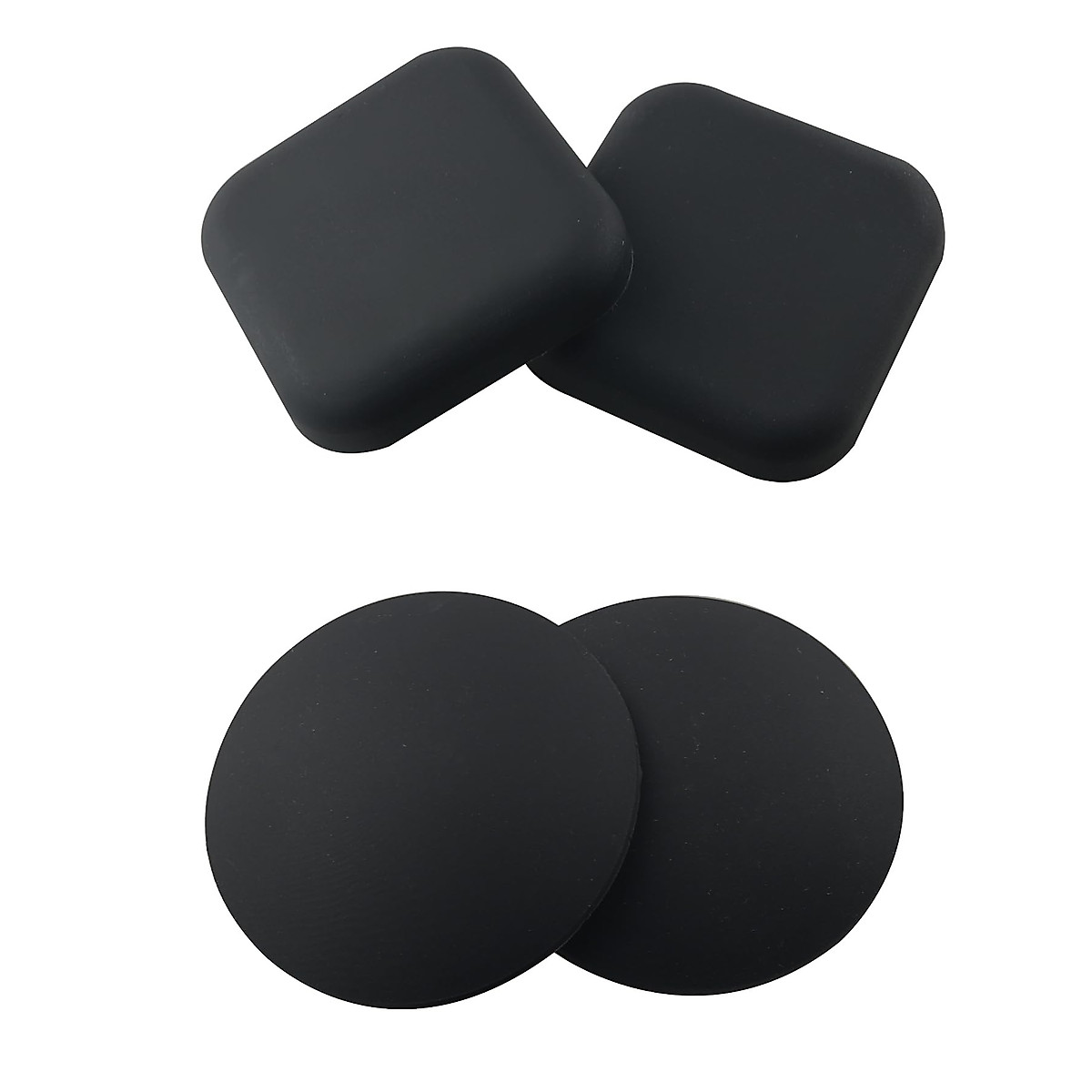 JianLing 6IN1 Door Stoppers Wall Protector Black Rubber Stop Door Handle Guard Bumper Stopper Self Adhesive (3pcs Round + 3pcs Square)