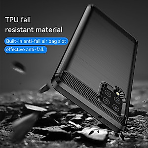 KOARWVC Phone Case for Galaxy A42 5G Case, Samsung M42 5G SM-A426U, Carbon Fiber Shockproof Rugged Shield Soft TPU Back Cover Cases for Samsung Galaxy A42 (Black)