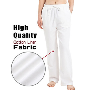 Bonnorth Womens Plus Size Yoga Workout Capris for Women Hiking Golf Track Pants Womens Wide Leg Trousers for Women Yoga Capri Pants with Pockets White XL