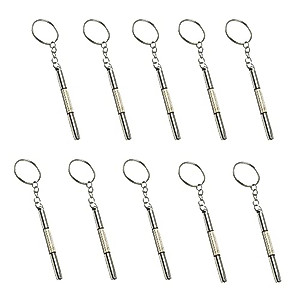 Repair Tool 3 in 1 Mini Stainless Steel Screwdriver Keychain Eyeglass Repair kit - 10 Pack Screwdrive ​for Glasses/Jewellery/Watches Fix Glasses, Change Watch