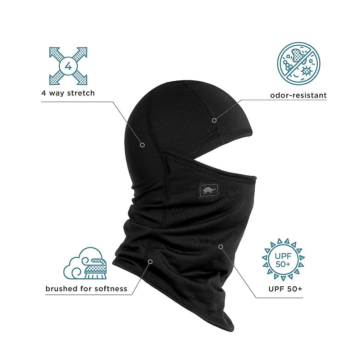 Turtle Fur Quantum Balaclava Face Mask Comfort Shell Hood Neck Warmer, Black