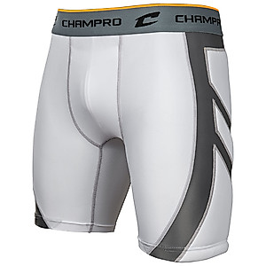 Champro Wind Up Compression Polyester/Spandex Sliding Short, Youth Medium, White