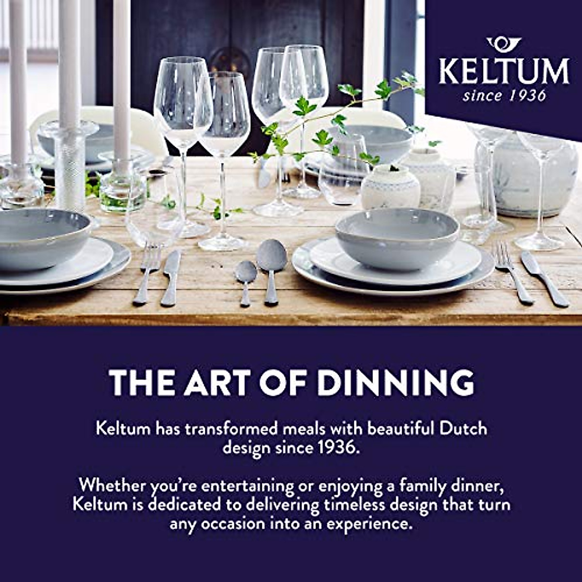 Keltum Smokey Blue Glazed Stoneware 8.5 oz. Mugs, Set of 2