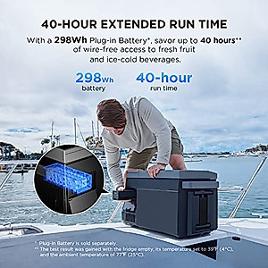 EF ECOFLOW GLACIER Portable Car Refrigerator with Battery, 40Qt(38L) Electric Cooler with Ice Maker, Dual Zone WIFI APP Control(-13℉~50℉), 12/24V DC/AC For Car, Camping, Travel, Fishing, Outdoor
