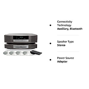 Bose Wave Music System with Multi-CD Changer - Titanium Silver, Compatible with Alexa Amazon Echo (Renewed)