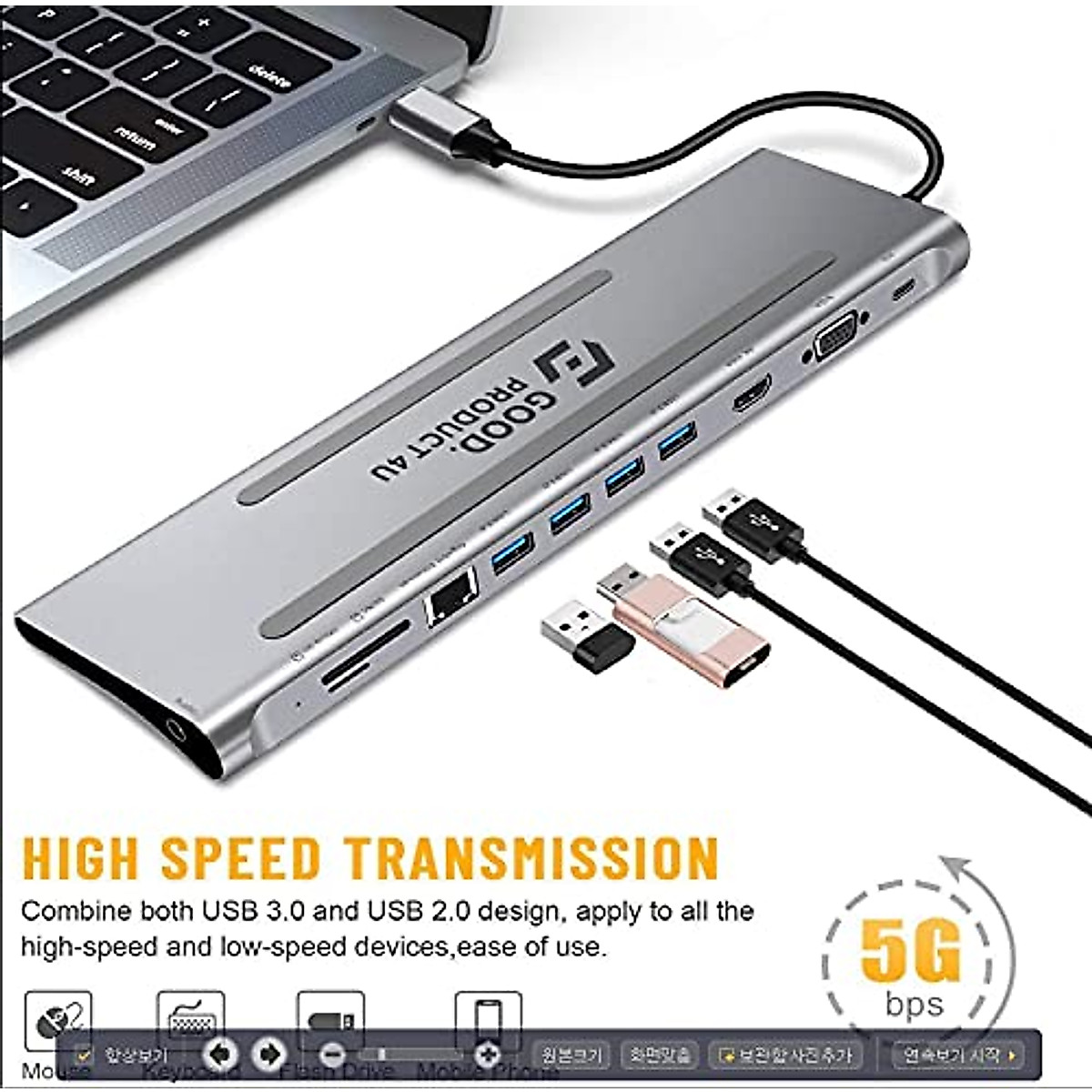 USB C Hub, PowerExpand 11-in-1 with 100W Power Delivery, 4K 60Hz HDMI Port, USB C and 2 USB A Data Ports, Ethernet Port, 3.5mm Audio, Micro SD and SD Card Reader for MacBook Pro Accessories