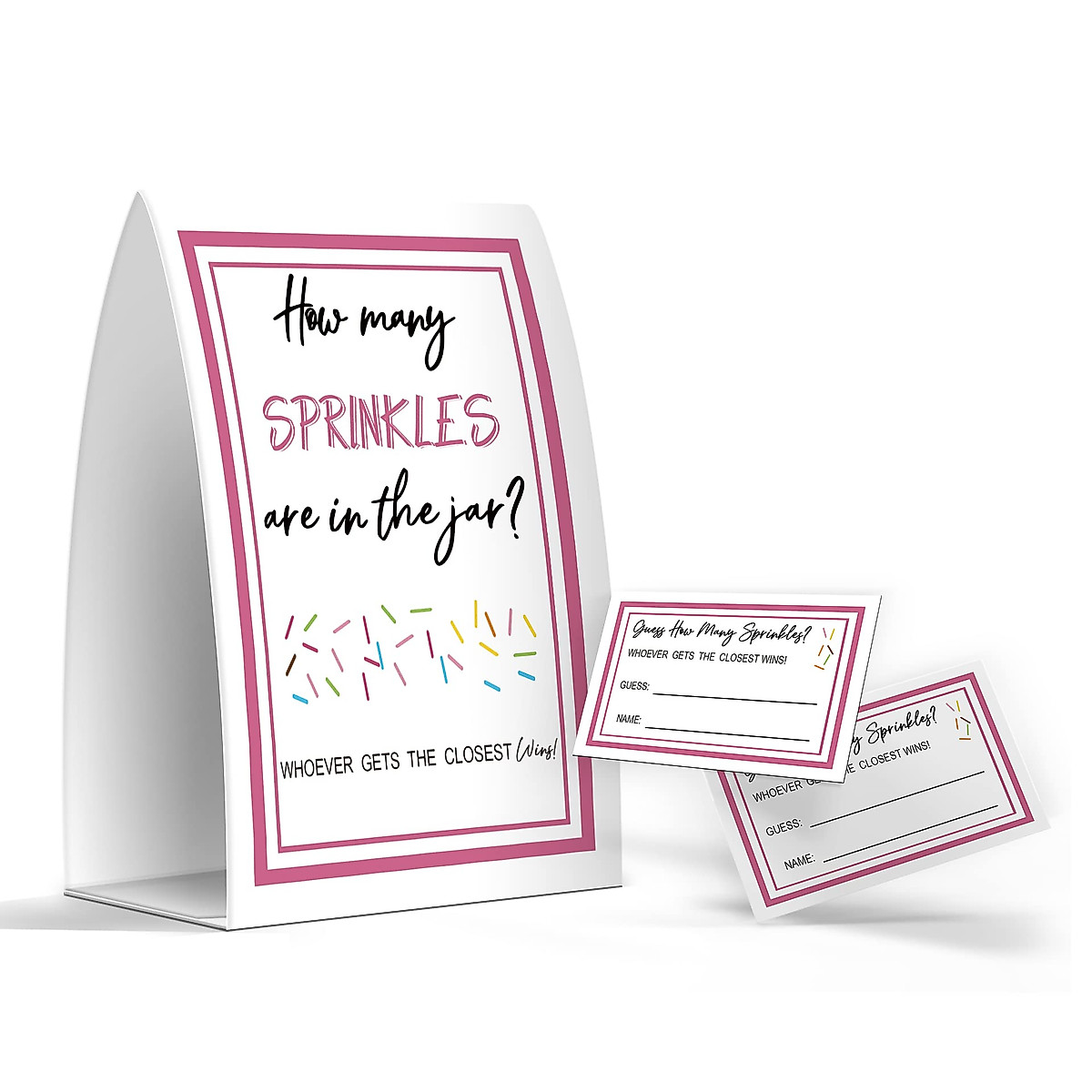 Guess How Many Sprinkles Are In The Jar, Baby Shower Games, Baby Shower Decorations - One Sign and 50 Cards(MANY022)