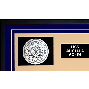 Navy Emporium USS AUCILLA AO 56 Framed Navy Ship Display Blue