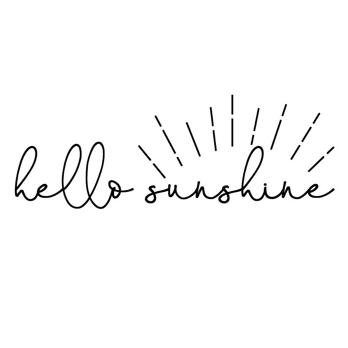 Hello Sunshine Vinyl Decal Mirror Decal Bathroom Decor Shower Door Decal Wall Decal Car Vinyl - Set of 2 - Black/White - 6.5x2.6 inch