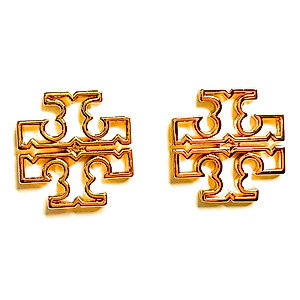 Tory Burch Britten Logo Stud Earring Rose Gold