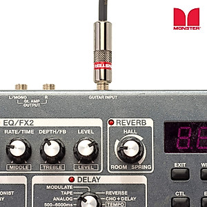 Monster Prolink Classic Speaker Cable - 6FT Straight to Straight Instrument Cable - Straight 1/4-Inch Plugs - Guitar Cord w/Superior Signal Transfer, Noise Reduction, Duraflex Outer Jacket