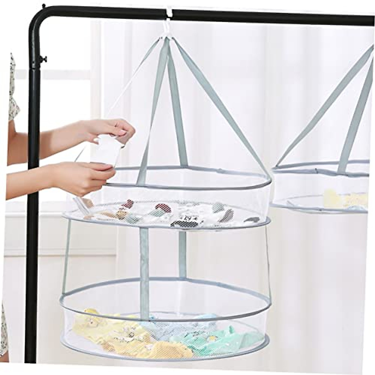 Zerodeko 2pcs Foldable Laundry Rack Dish Drying Rack Large Collapsible Drying Rack for Clothes Sweater Hanging Dryer Clothes Dryer net Foldable Clothes Drying Rack mesh Basket Dryer