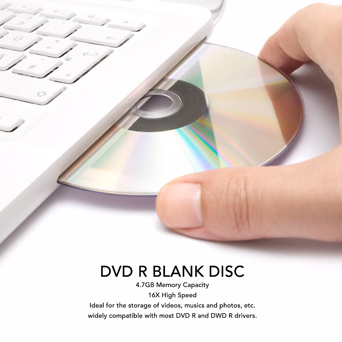 DVD R Blank Disc, 4.7GB 16X Recordable Media Disc, High Speed Sturdy PC Multi Purpose Blank CDs for Burning Music Video Photos (10PCS)