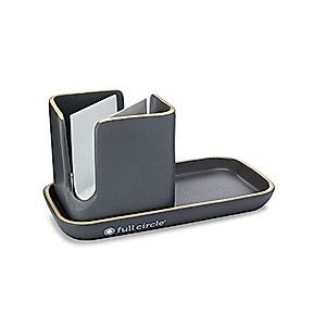 Full Circle Stash, Ceramic Sink Caddy, Gray and White, 11"