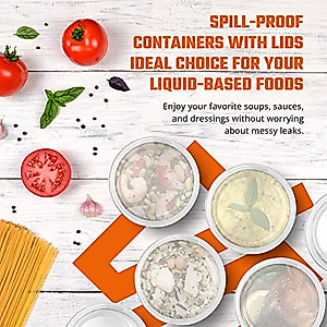 SQUATZ 50 Microwavable Food Container - 32oz Translucent Meal Box Storage with Lids, Ideal for Storing Soups, Condiments, Sauces, Dressing, Salads, Fruit, Baby Food, Healthy Snacks, and Leftovers