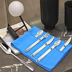 4 Pcs Silver Storage Bags Silver Storage Cloth Anti Tarnish Silver Protector Bags for Silverware Flatware Storage Organizer Place Setting Roll with 2 Pcs Silver Cleaning Cloth for Teaspoon Utensils