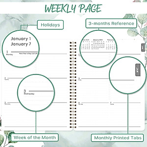 2024 Planner - 2024 Weekly Monthly Planner from Jan. 2024 to Dec. 2024, 9.7"x 7.7", 2024 Calendar Monthly planner with Printed Tabs + Monthly and Weekly Pages, 2024 Calendar 12 Month Planner
